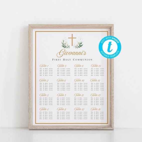 Seating Chart Sign Communion Seating Chart Seating Chart - Etsy