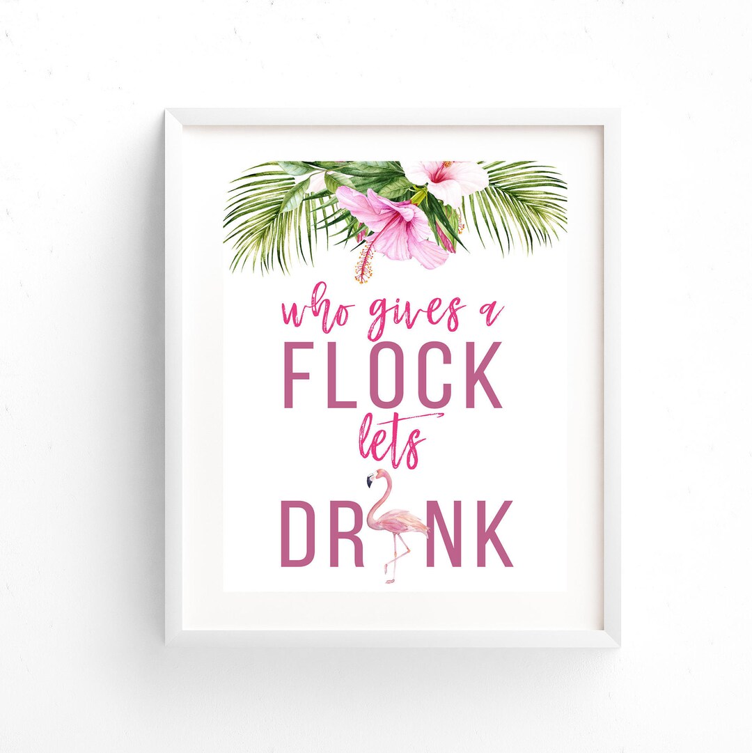 Luau Party Sign PRINTABLE, What the Flock, Bar Menu Sign, Drink Sign ...