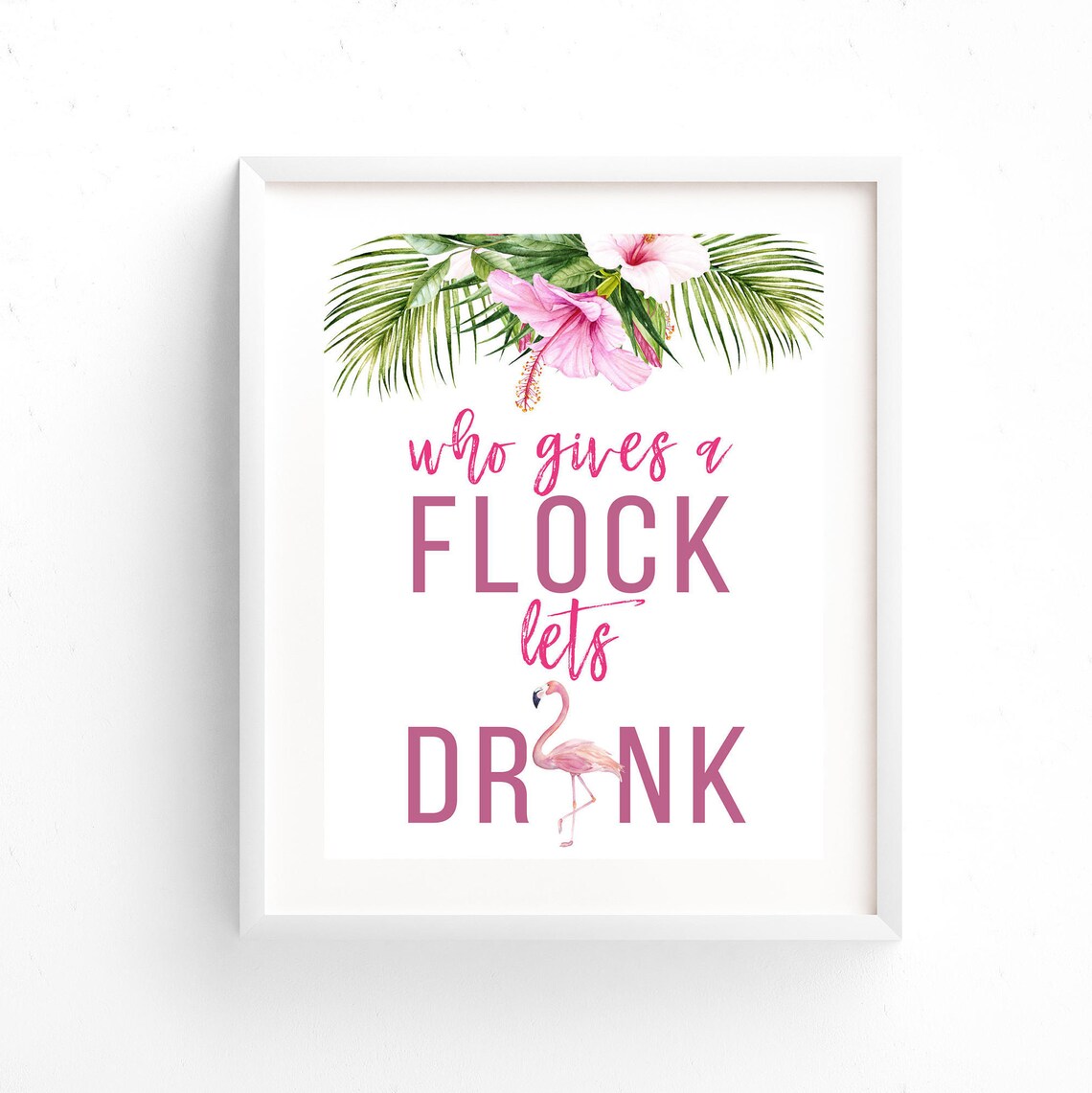 Luau Party Sign PRINTABLE What the flock Bar Menu Sign | Etsy