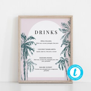 Tropical Luau Sign Template Bundle, Hawaiian Pool Party, Bachelorette ...