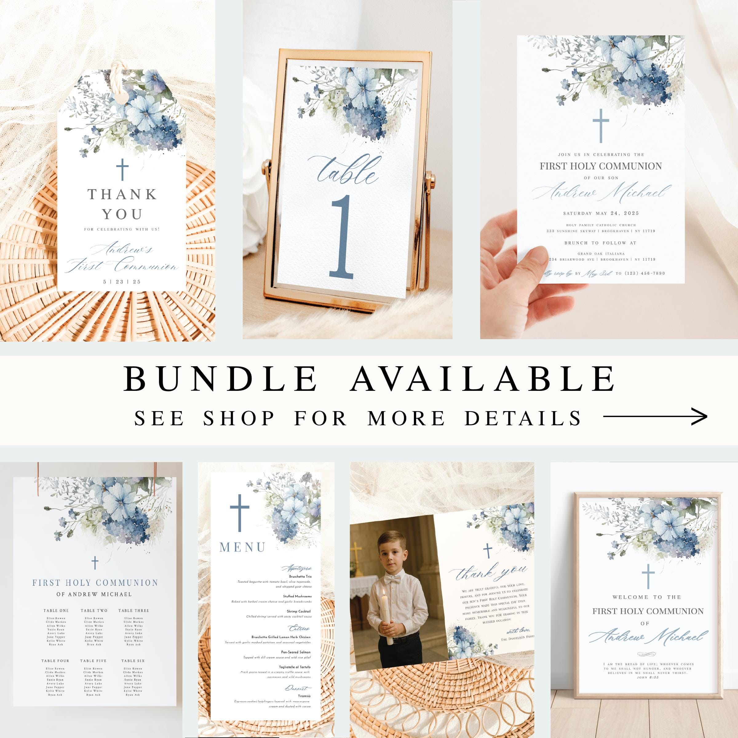 First Holy Communion Seating Chart | Blue Seating Chart Sign | Boy ...