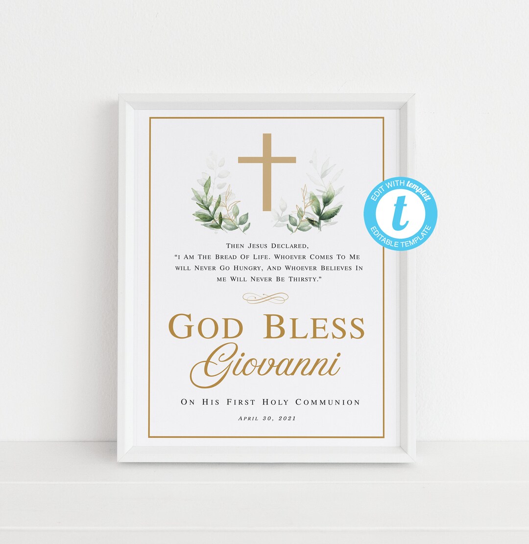 First Communion Welcome Sign, Holy Communion, Baby's Christening ...