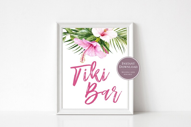 Tiki Bar Sign, Bachelorette Party, Luau Sign, Luau Party, Drink Sign ...