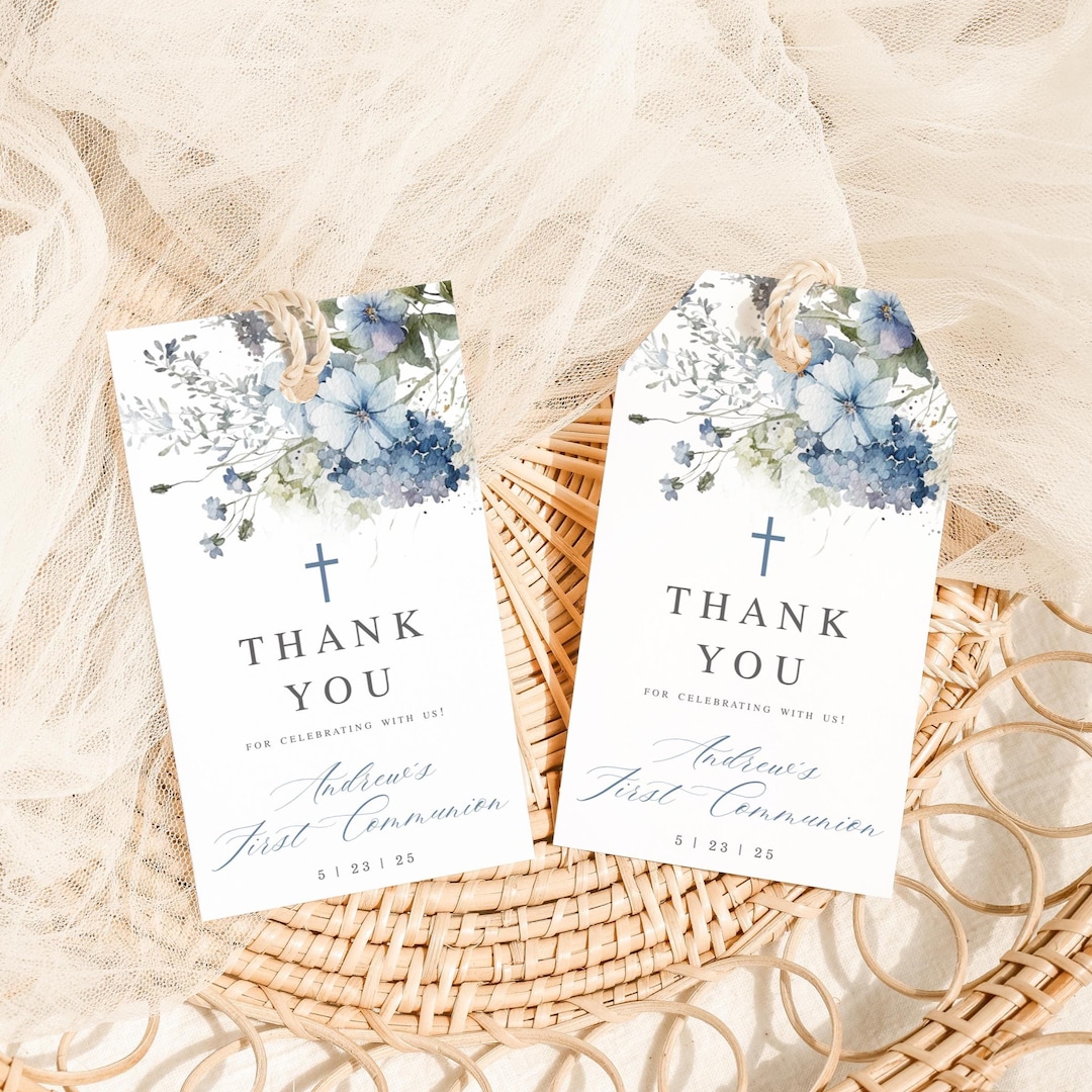 Communion Gift Tags Labels Printable | Baptism Christening Thank You ...
