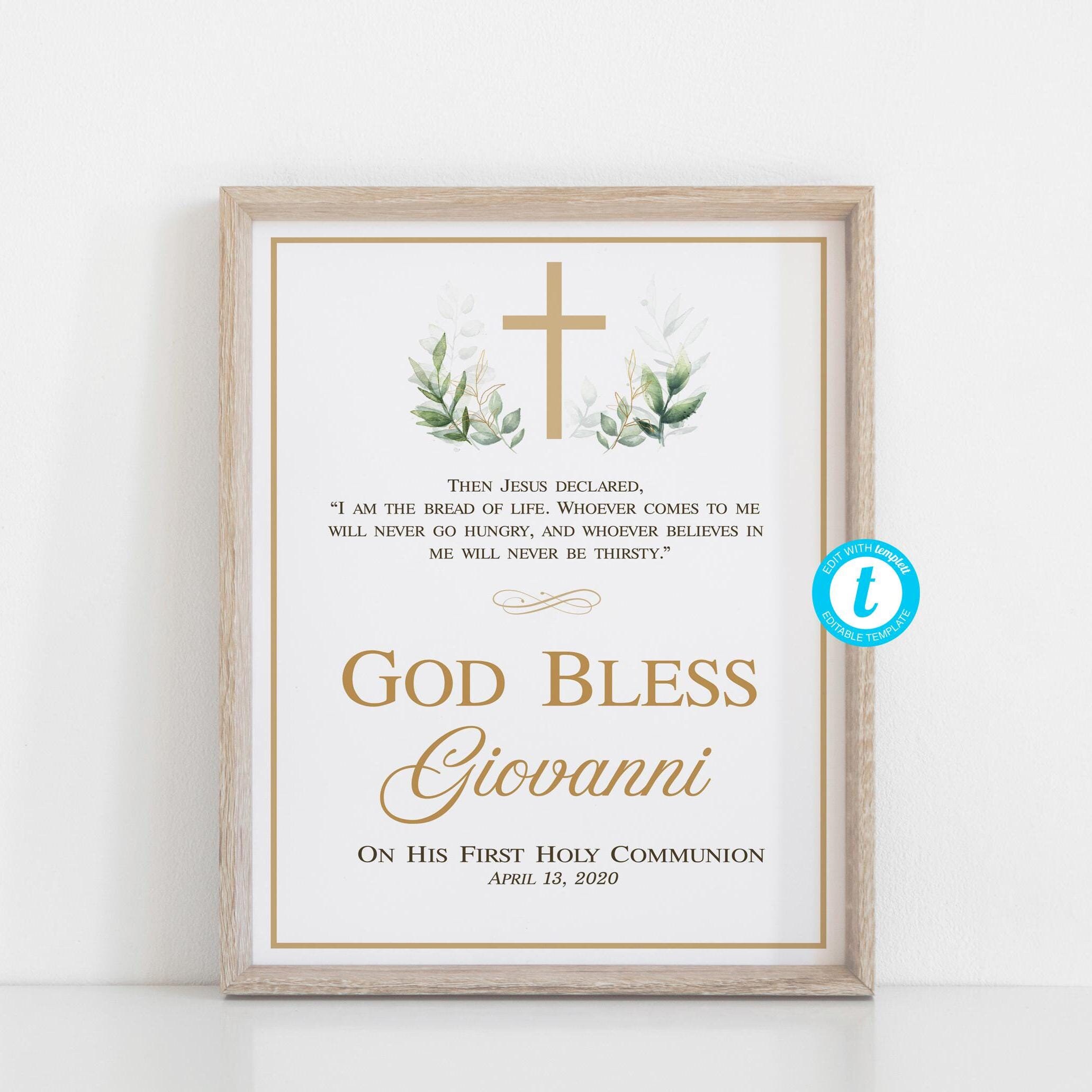 First Communion Welcome Sign, Holy Communion, Baby's Christening ...
