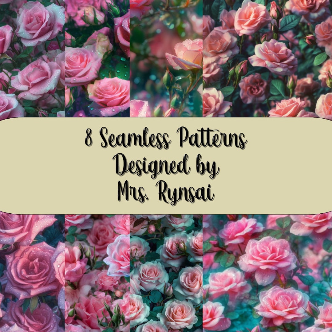 Pink Roses Seamless Patterns - Etsy