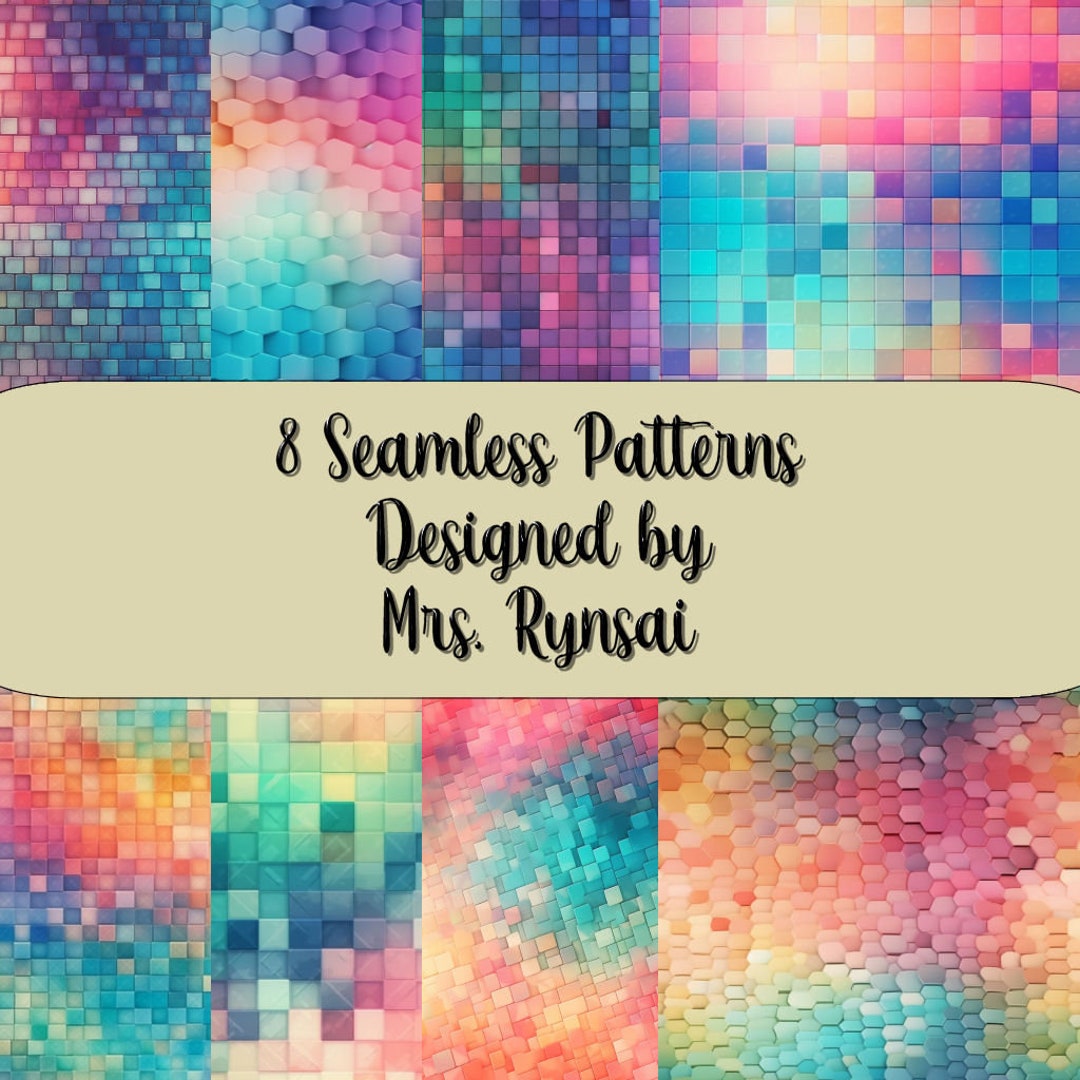 Pastel Mosaic Seamless Patterns - Etsy