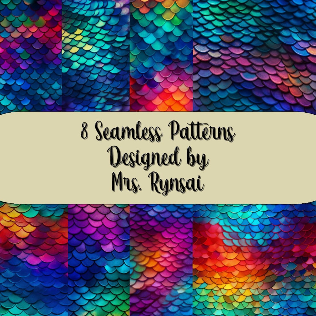 Mermaid Scales Seamless Patterns - Etsy