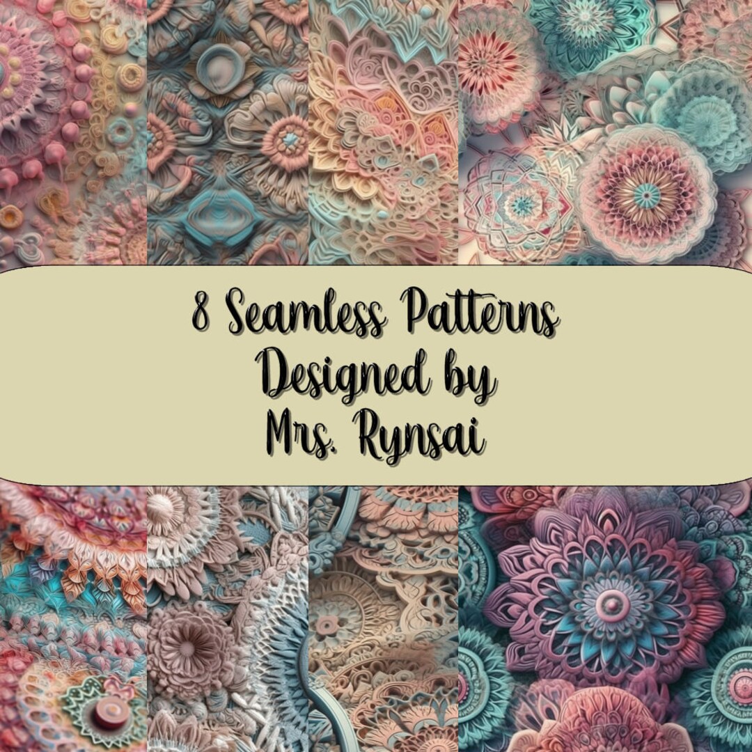 Pastel Mandalas Seamless Patterns - Etsy