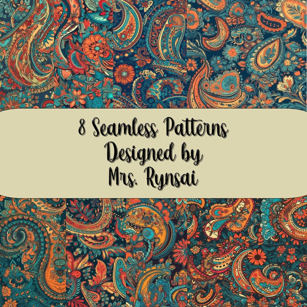 Retro Paisley Seamless Patterns - Etsy