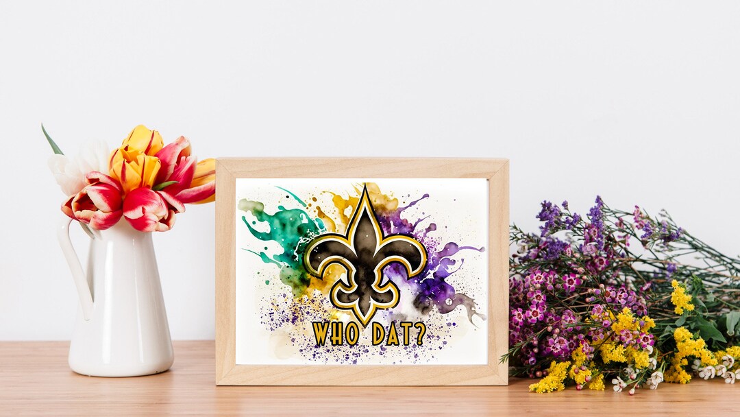 Set of 3 Who Dat Printable Wall Art, Saints, Downloadable Art ...