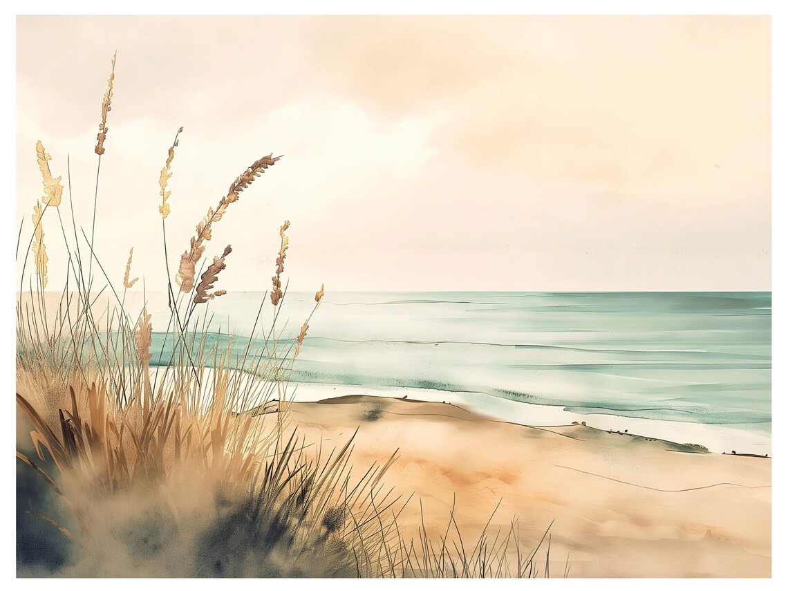 Serenity Beachscape, Printable Wall Art, Beach Art, Set of Two Prints ...