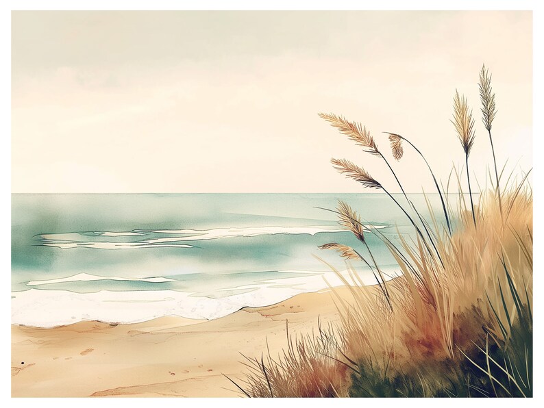 Serenity Beachscape, Printable Wall Art, Beach Art, Set of Two Prints ...