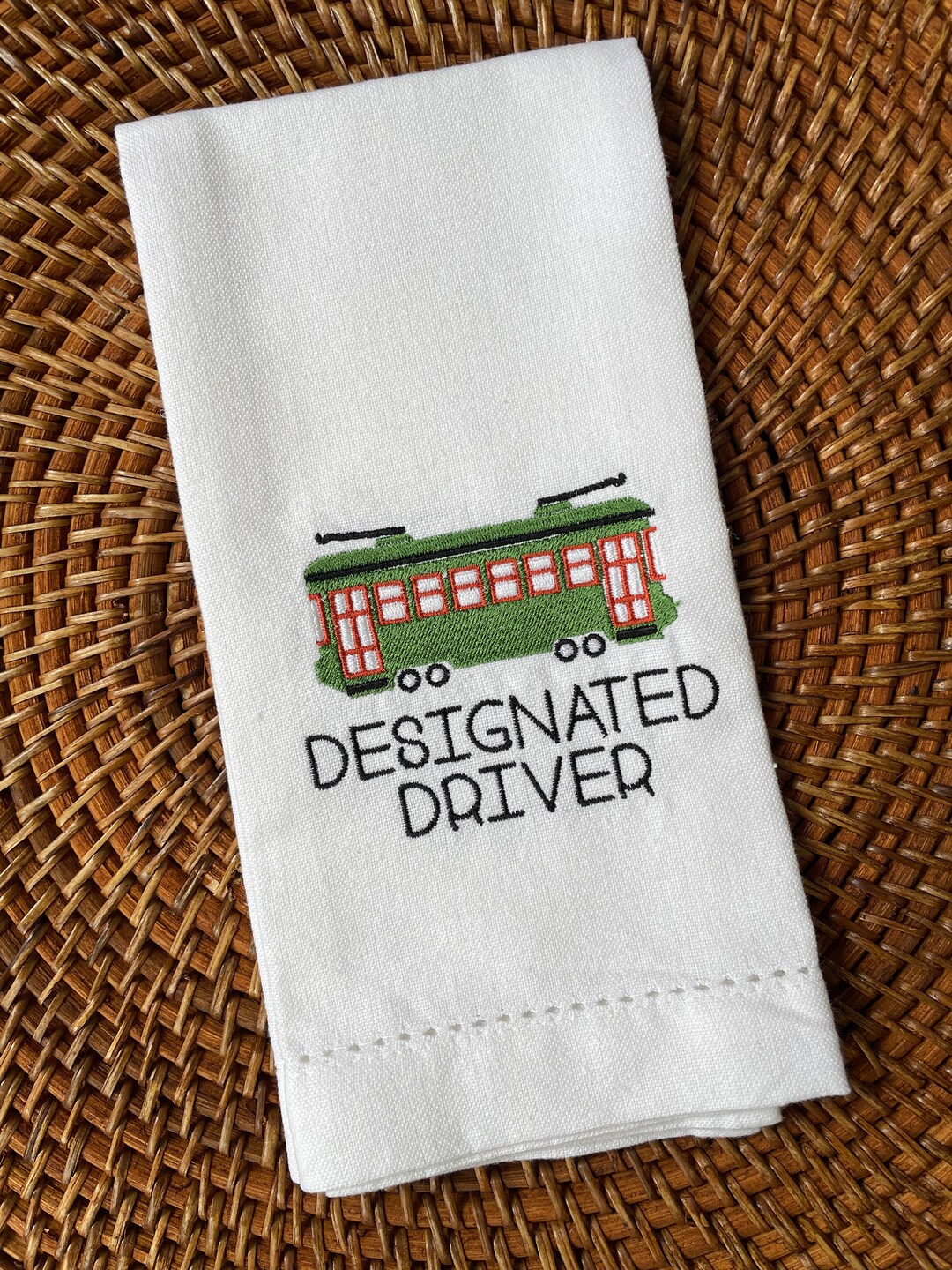 Streetcar Bar Towel and Cocktail Napkins Set, Designated Driver - Etsy