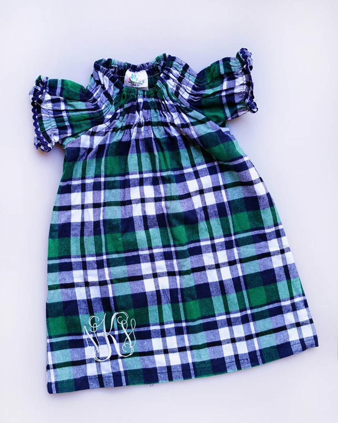 Girls Plaid Flannel Dress With Monogram - Etsy