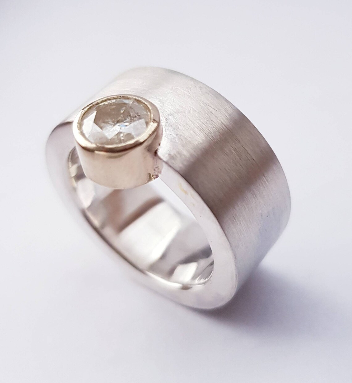 Contemporary 10 Mm Wide 3mm Thick Band Sterling Silver Ring - Etsy UK