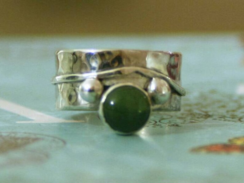Contemporary 10 Mm Wide Band Sterling Silver Ring With Hand Set Thick ...