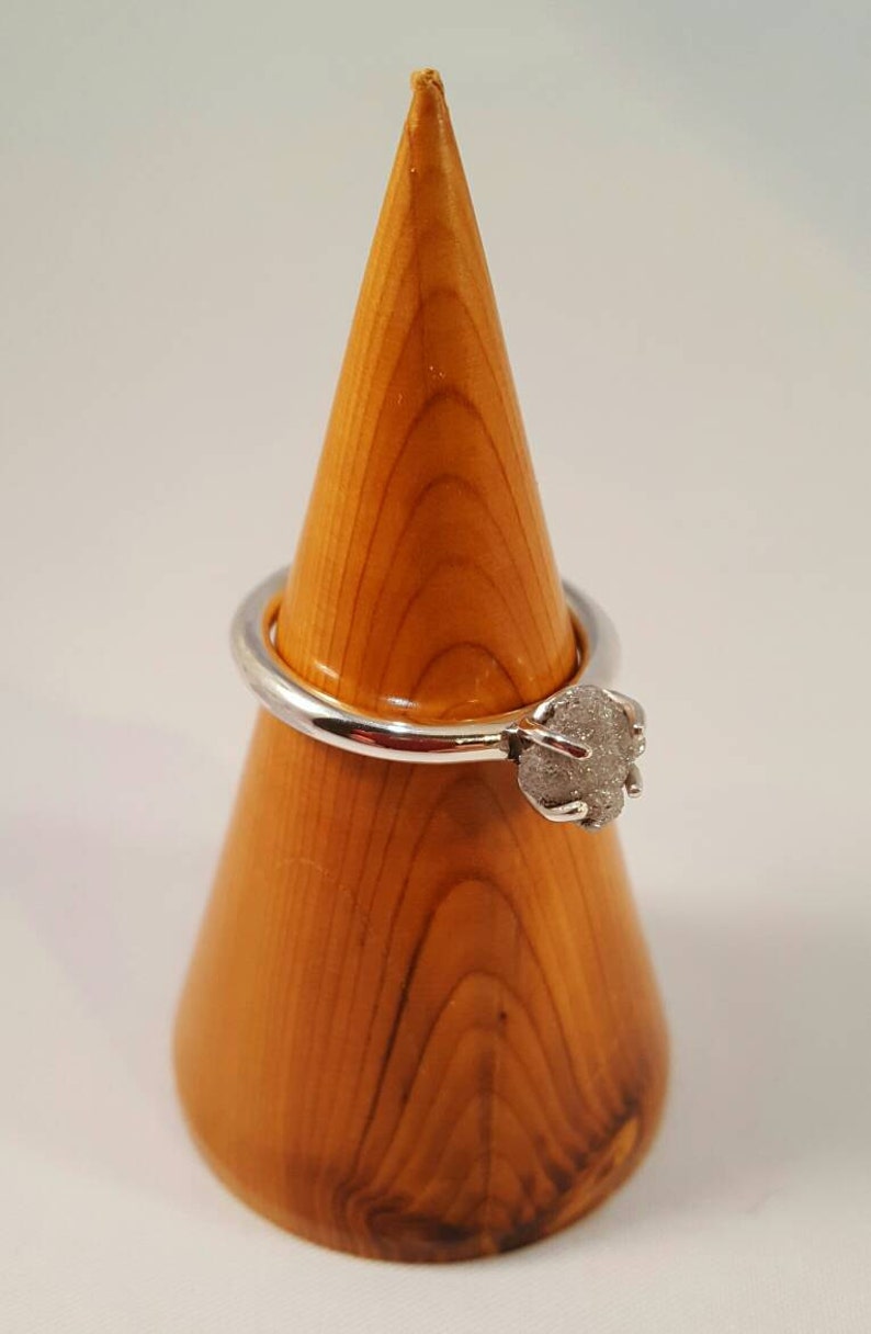 Stunning Sterling Silver Ring with Silver Grey 1ct to 1.75 ct | Etsy