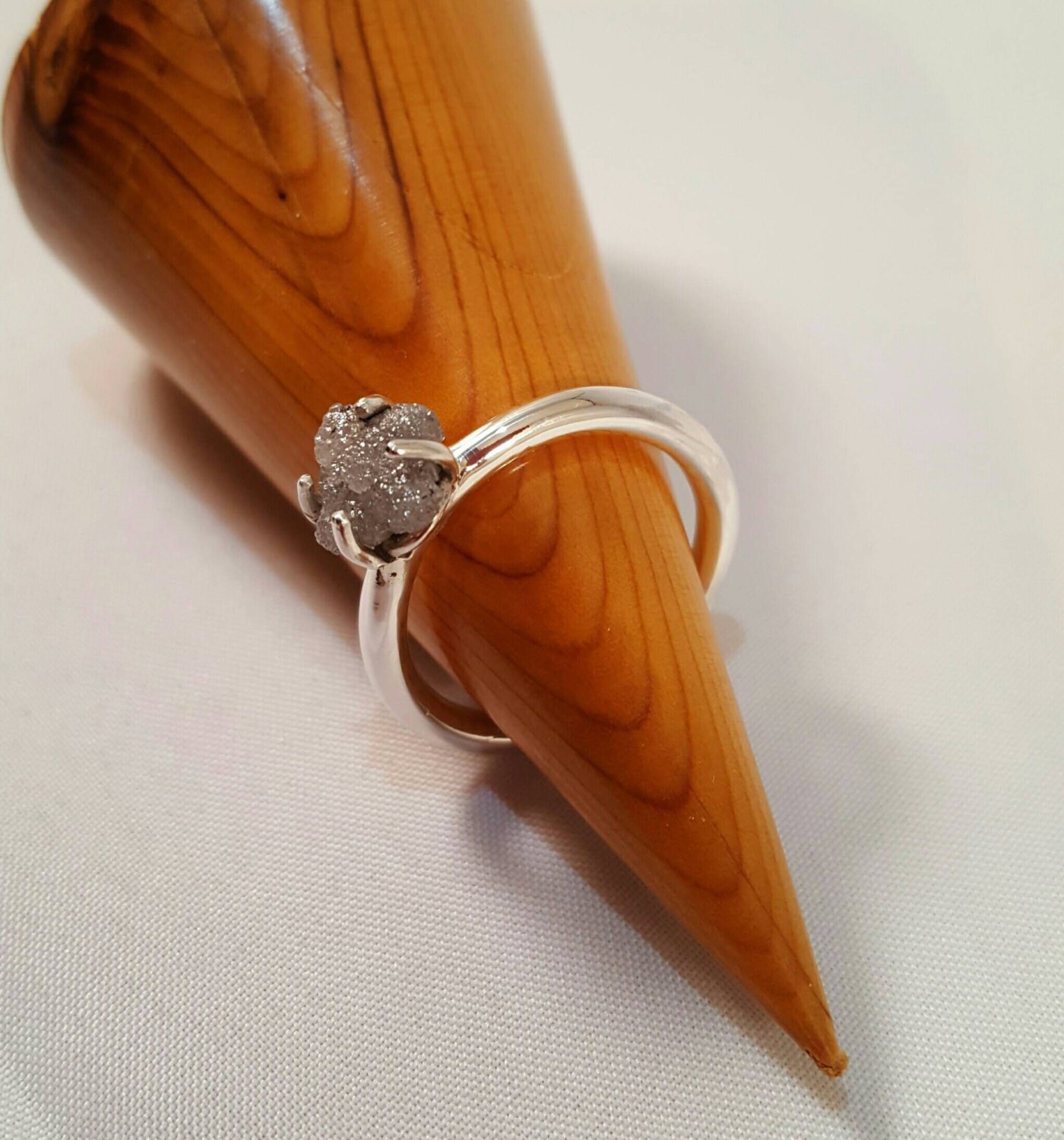Stunning Sterling Silver Ring with Silver Grey 1ct to 1.75 ct | Etsy