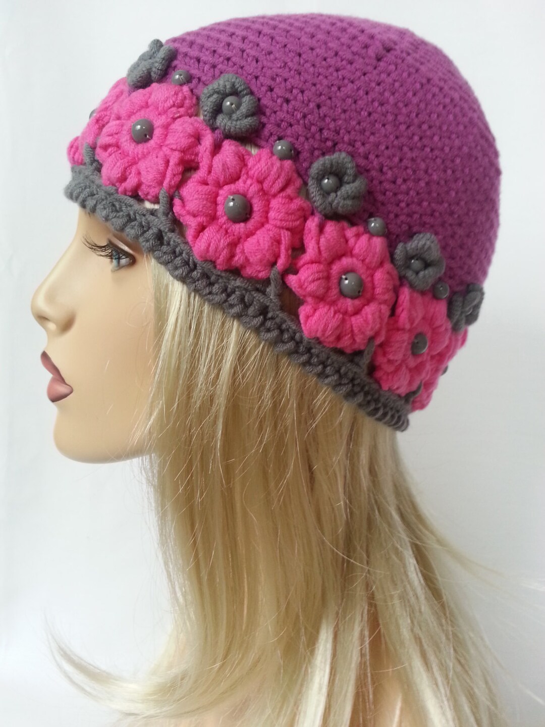 Pink Flower Crown Hat - Etsy