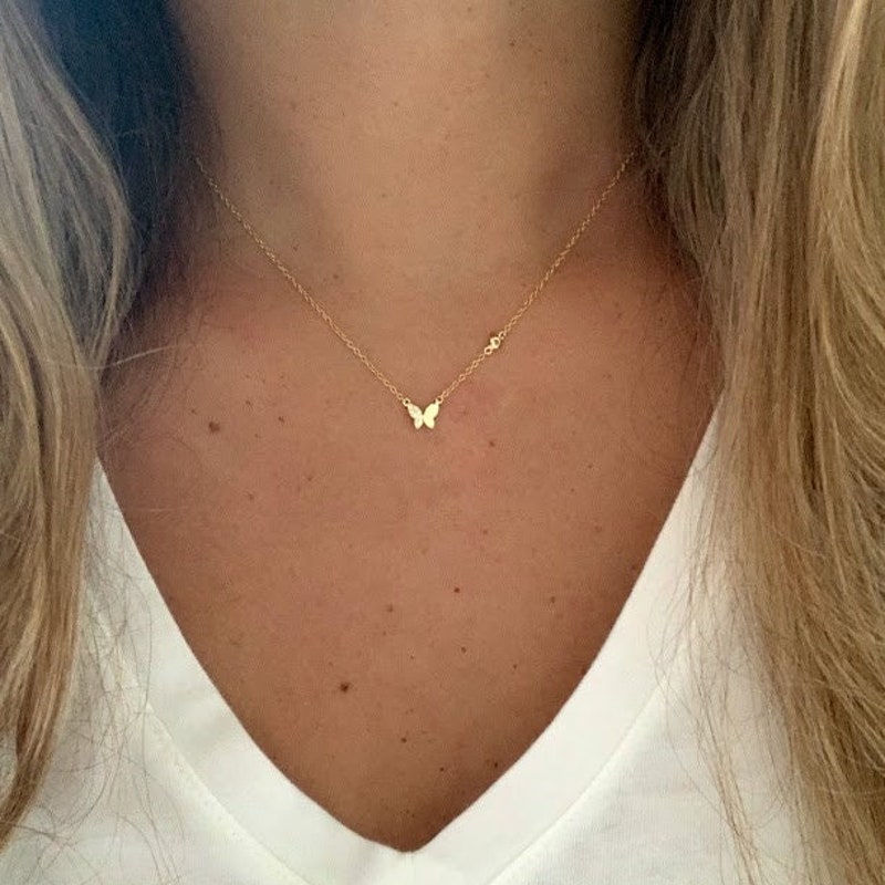 Gold Butterfly Necklace - Etsy