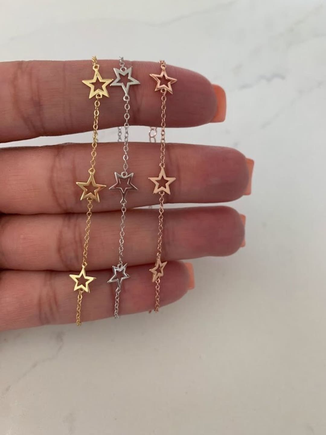 Stars Bracelet in Sterling Silver, Stars Bracalet, Bracelet, Sterling ...