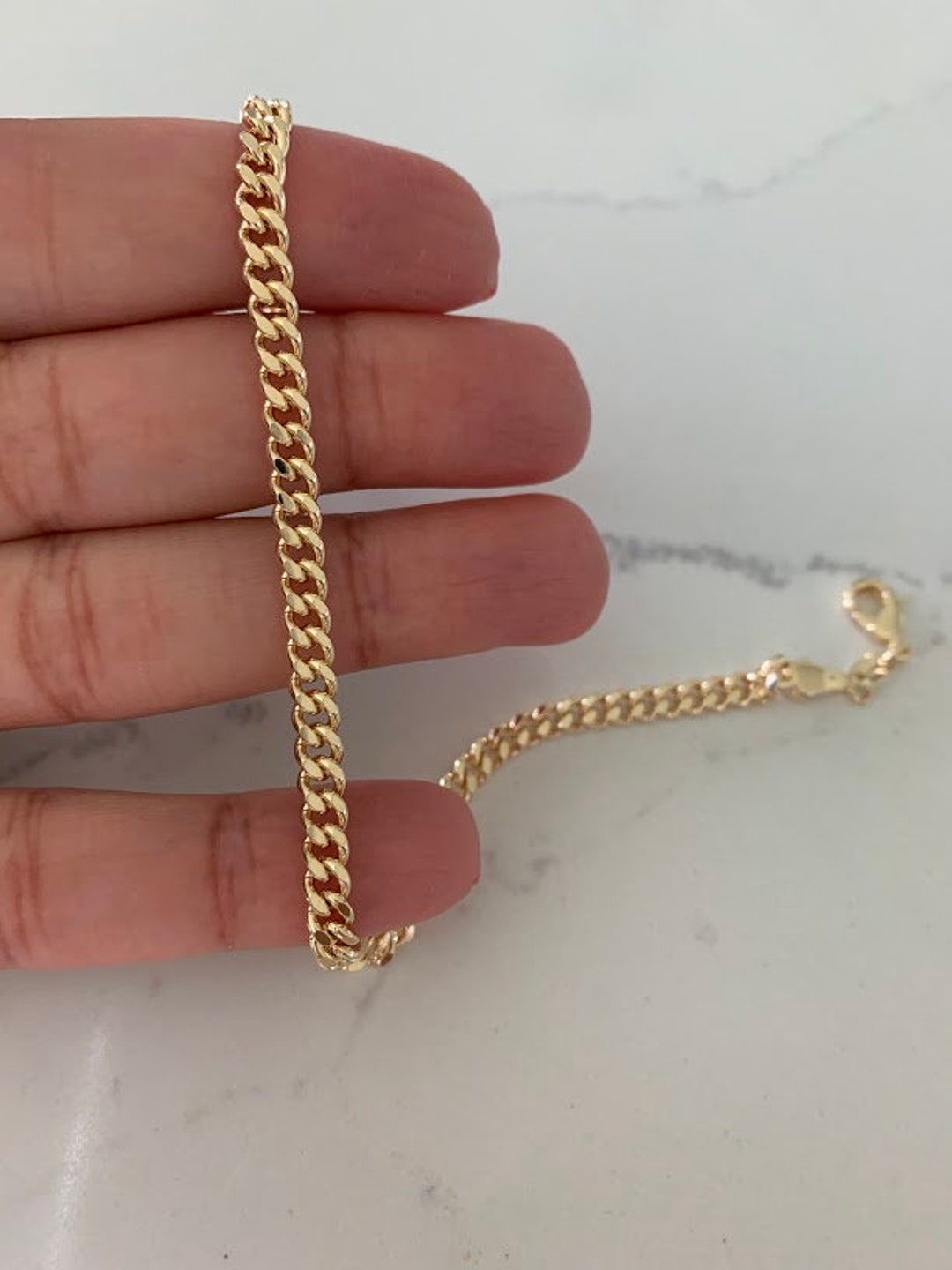 Cuban Curb Link Anklet • Curb Chain Anklet • Trendy Anklet • 18K Gold ...