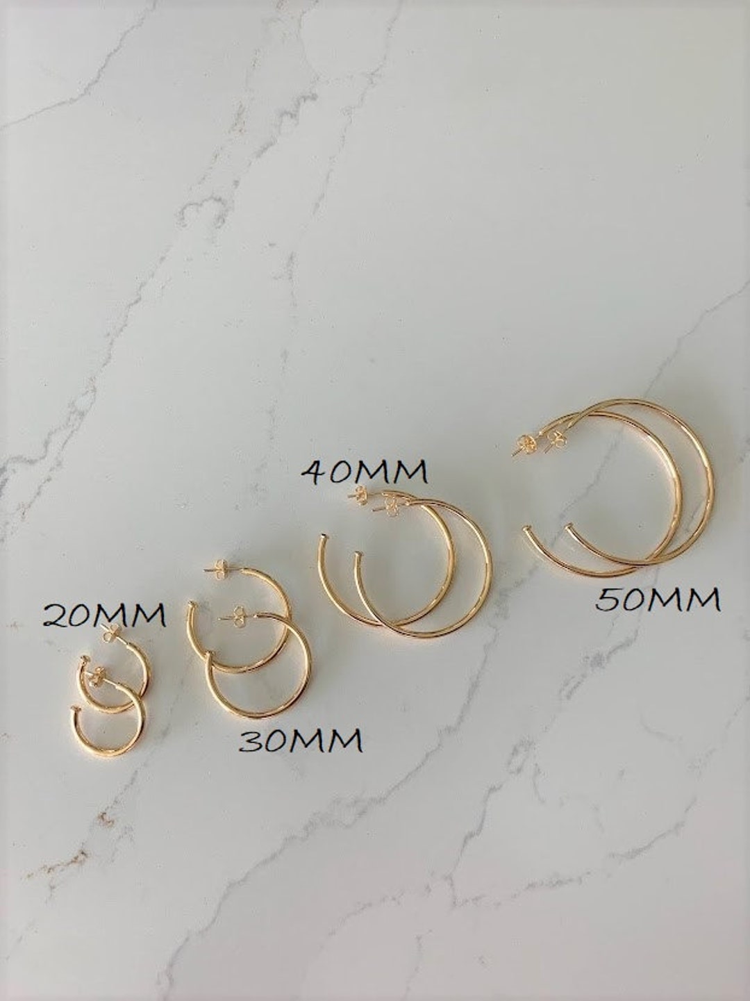 1.8MM Thin Open Hoops in 18K Gold Filled, Gold Hoops, Gold Filled Hoops ...