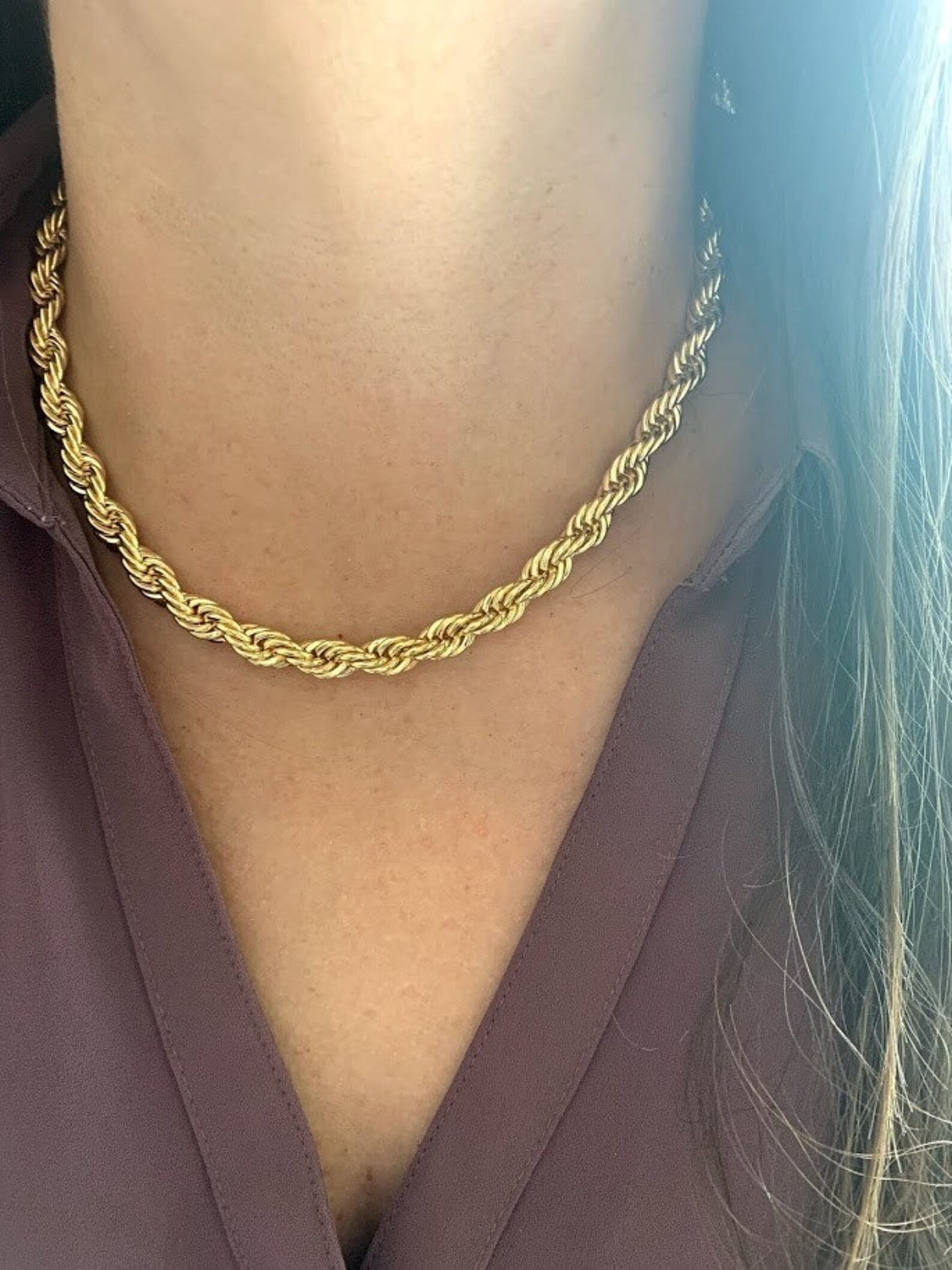 14K Gold Filled 8MM Rope Chain Necklacelayering Gold Chain - Etsy