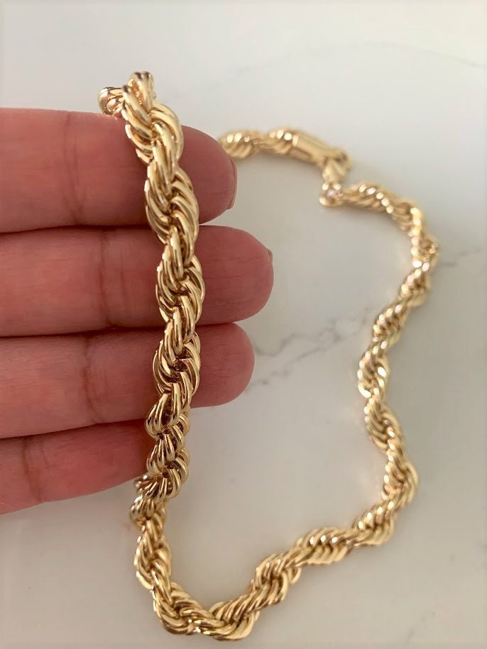 14K Gold Filled 8MM Rope Chain Necklacelayering Gold Chain | Etsy
