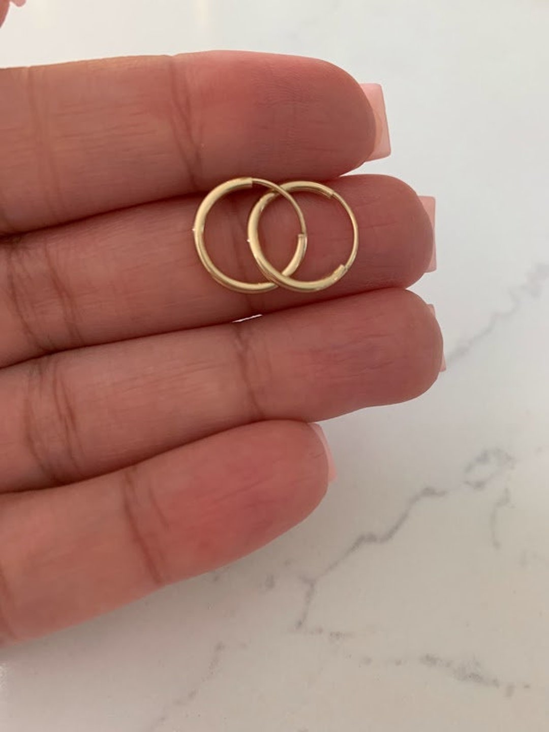15 MM Hoops in 14K Gold, Gold Hoops, Solid Gold Hoops, Gold Earrings ...