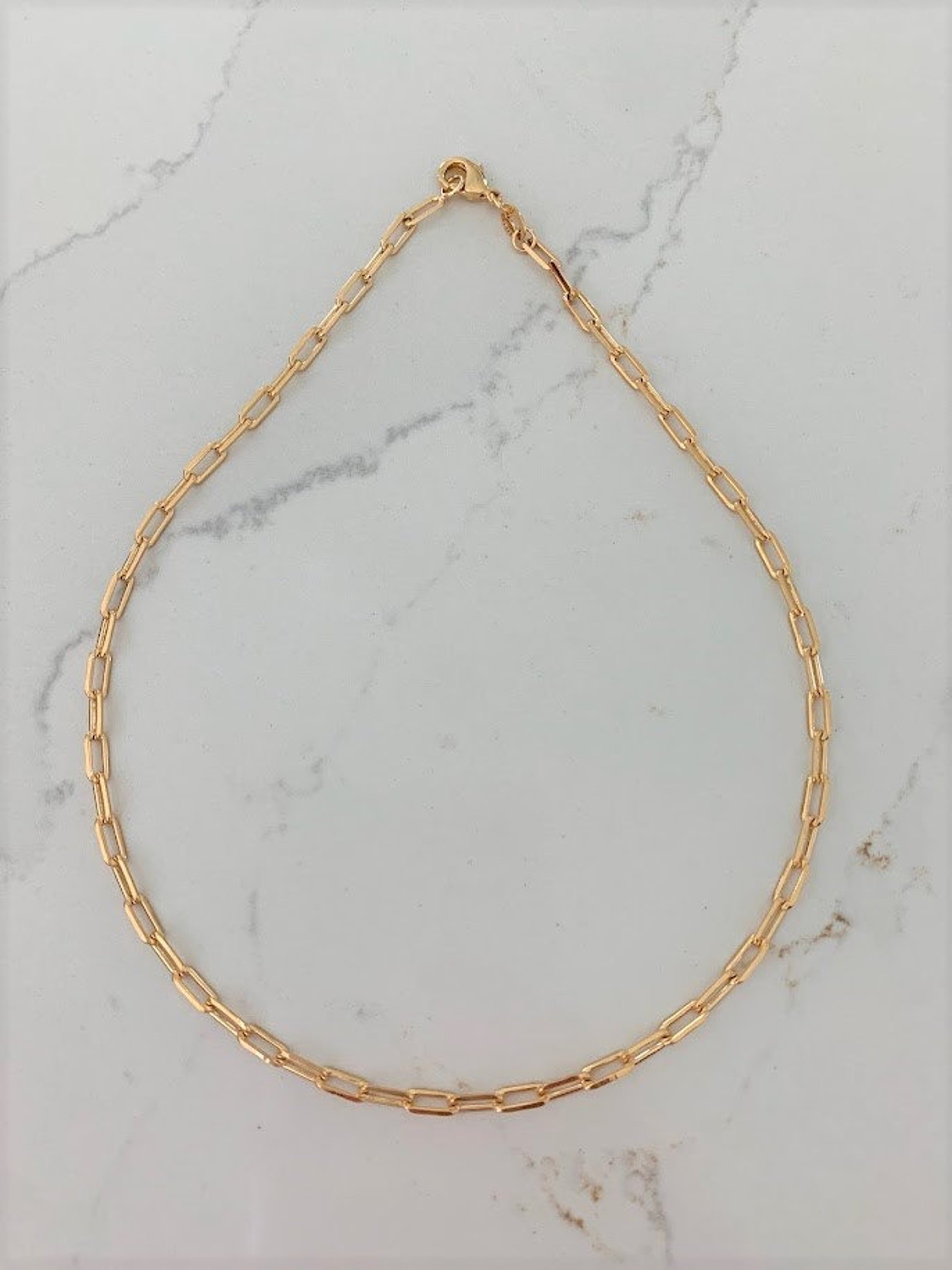 18K Gold Filled Paperclip Chain Necklace Gold Filled - Etsy