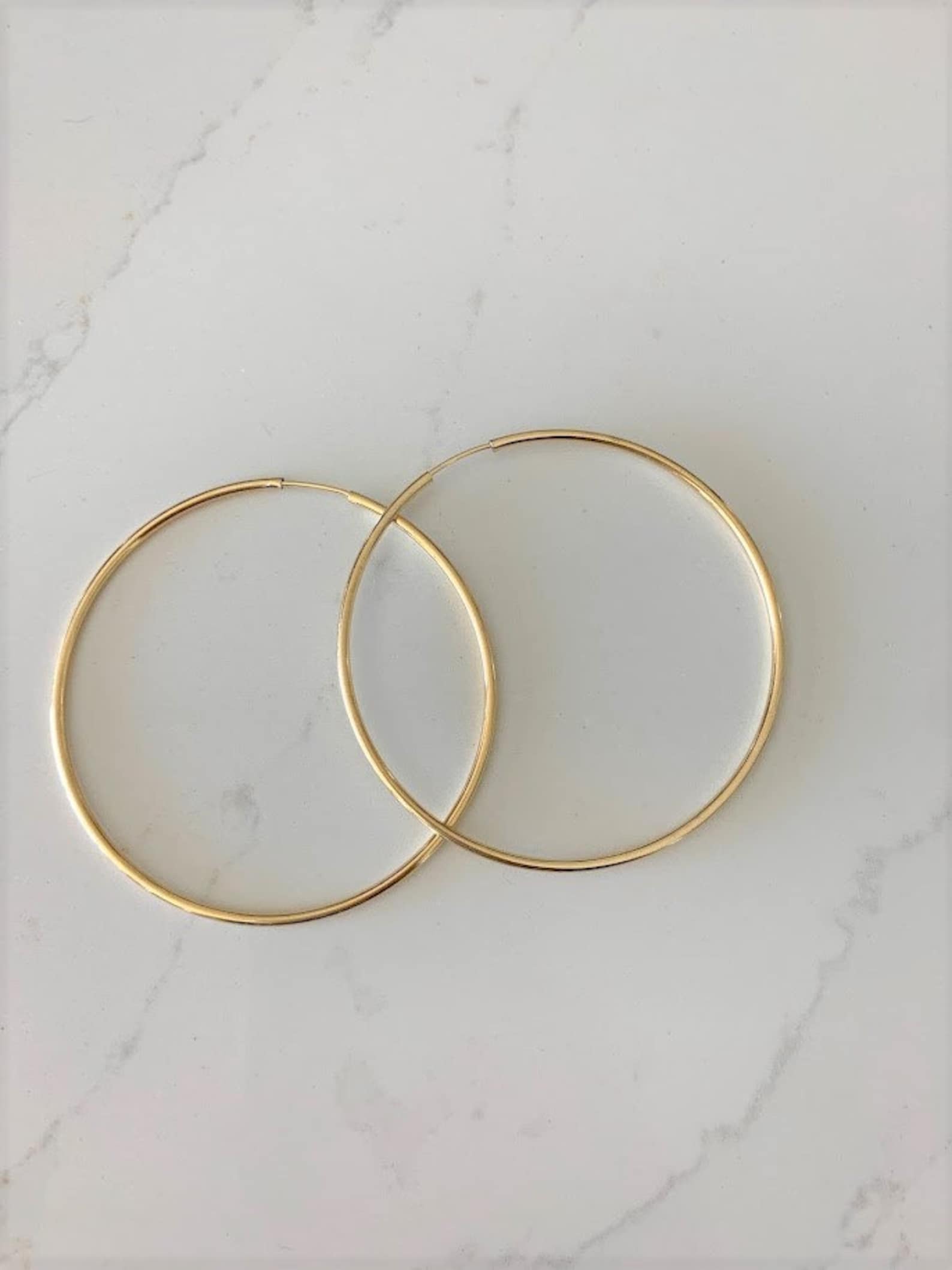 60MM Thin Hoops in 18K Gold Filled Gold Hoops Gold Filled - Etsy