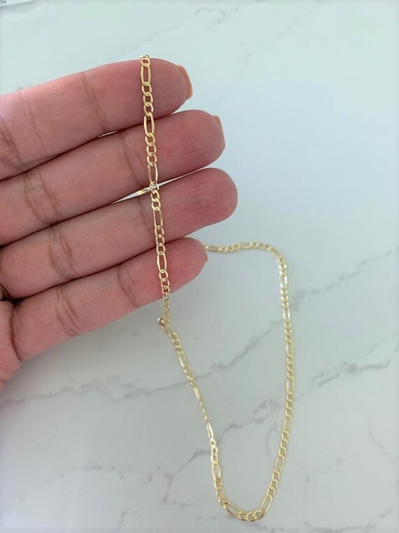 Figaro link chain 14k yellow gold store