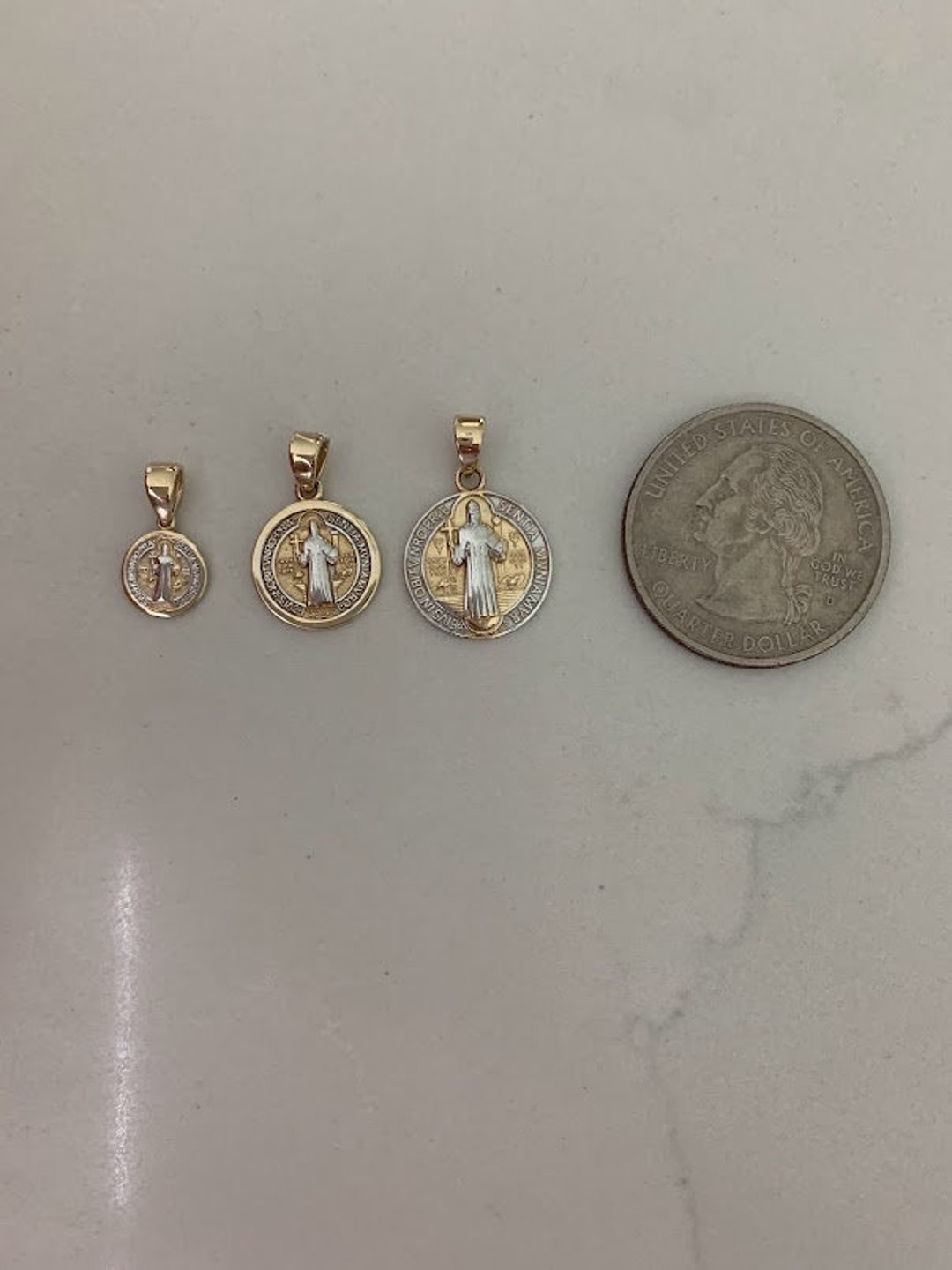 Saint Benedict Medal | 8MM, 12.5MM & 14MM 14K Solid Gold Saint Benedict ...