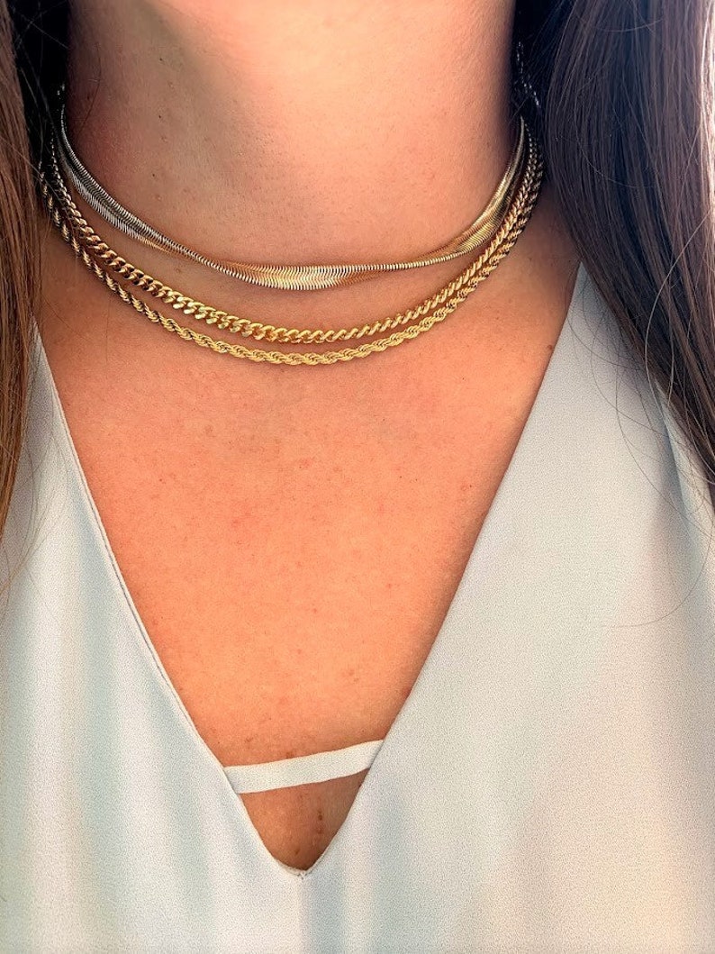 3MM Rope Necklace Skinny Rope Necklace Chain 18k Gold | Etsy