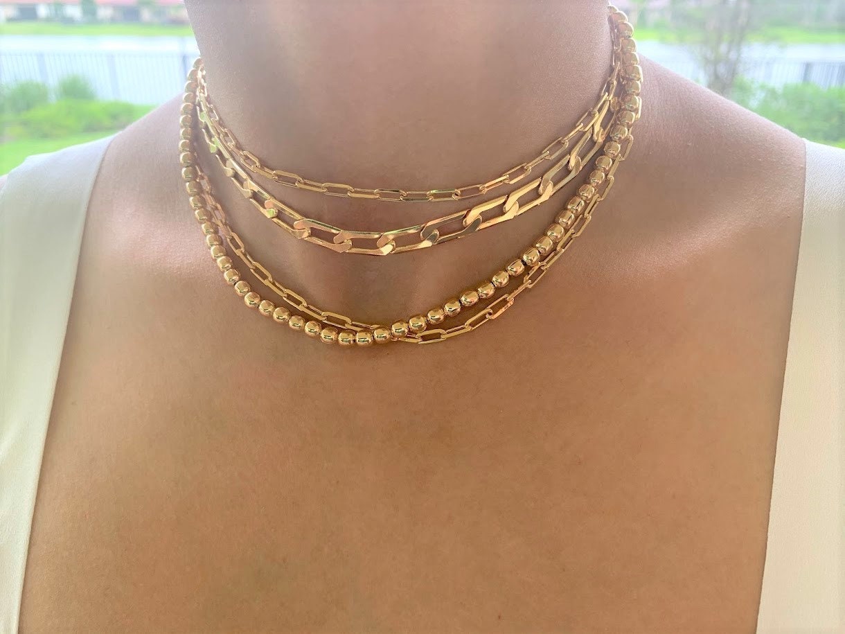 18K Gold Filled 7MM Rope Chain Necklacelayering Gold Chain - Etsy