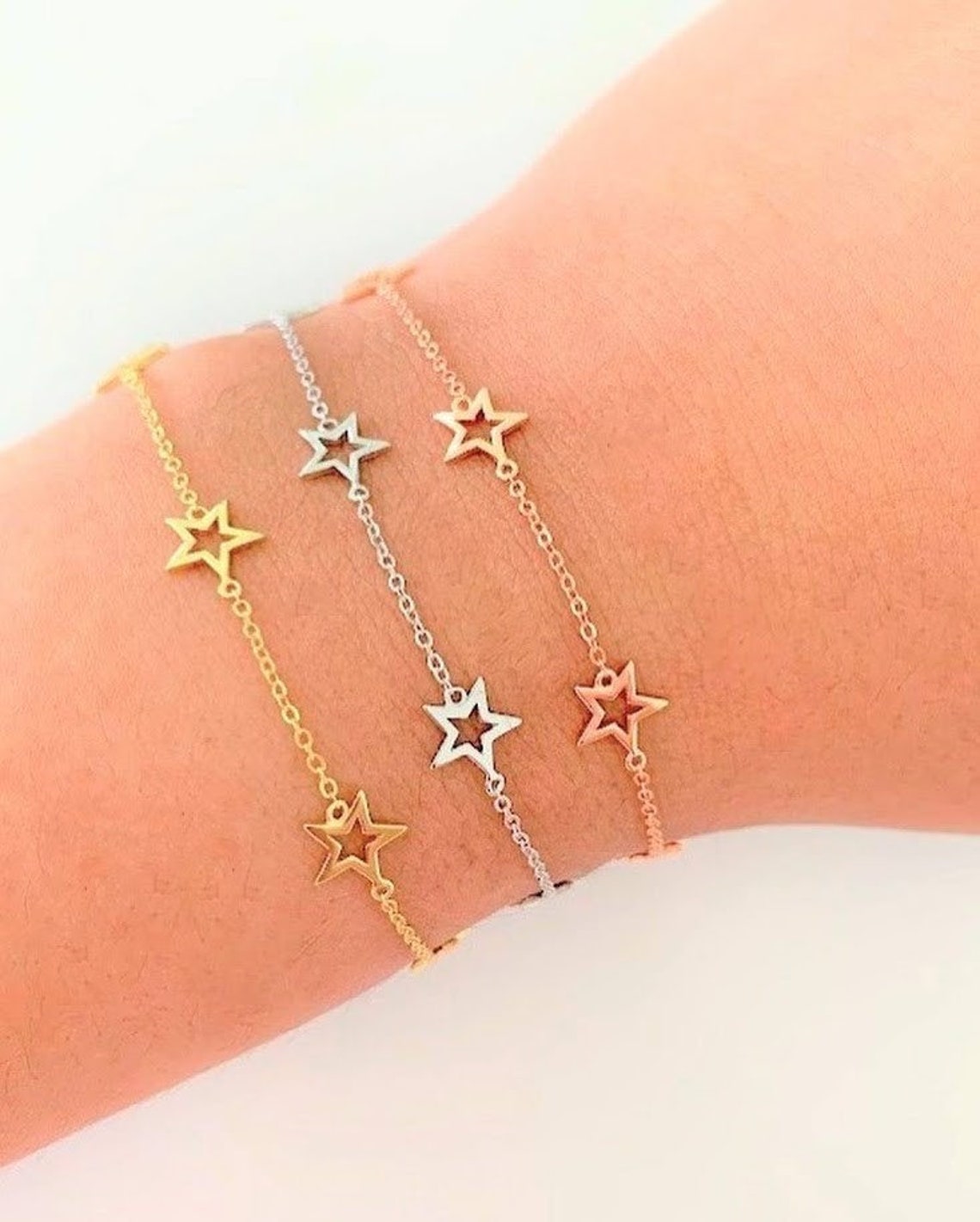 Stars Bracelet in Sterling Silver Stars Bracalet Bracelet - Etsy