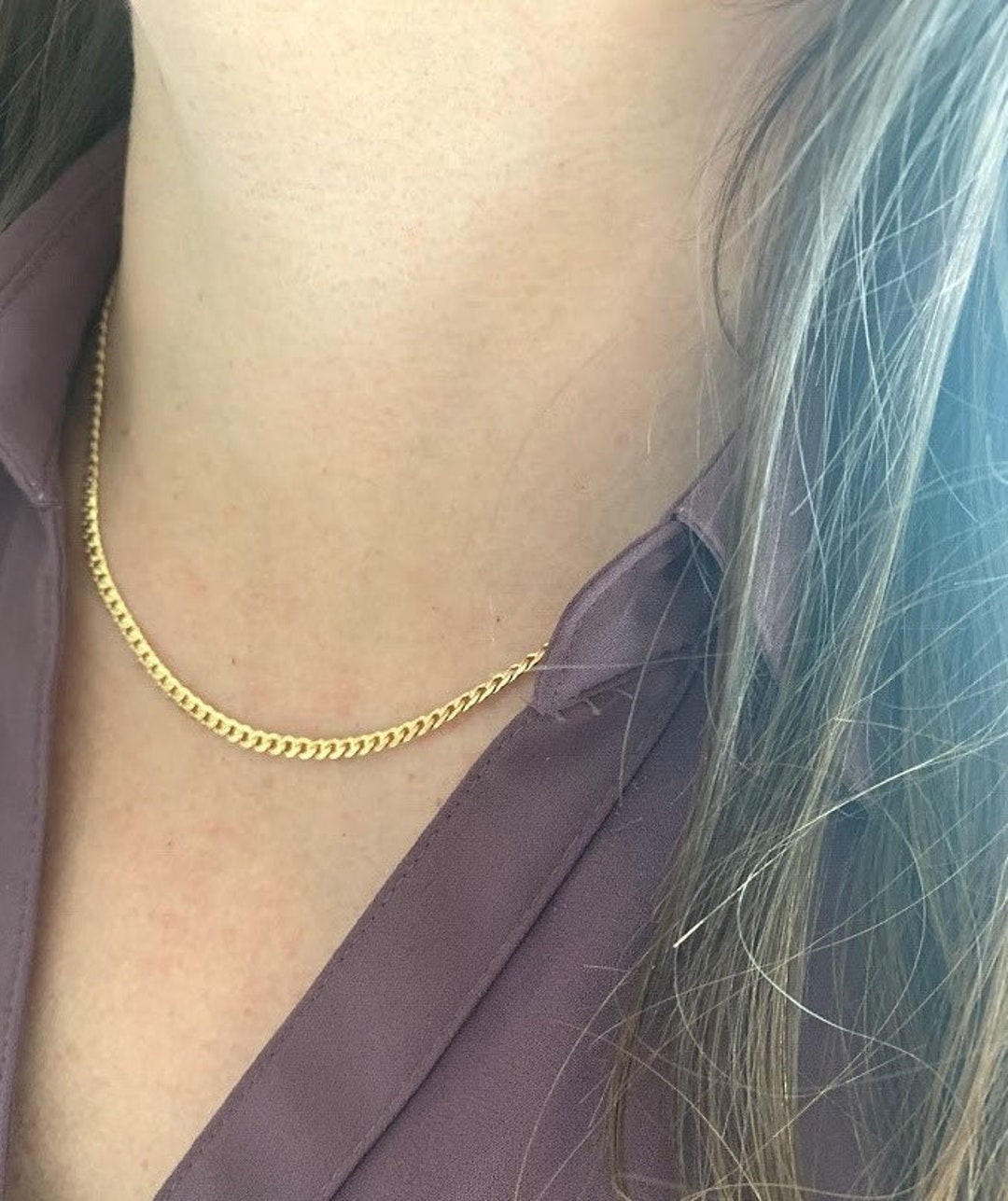 4MM Gold Filled Cuban Link Corrugated Chain Necklace - Etsy