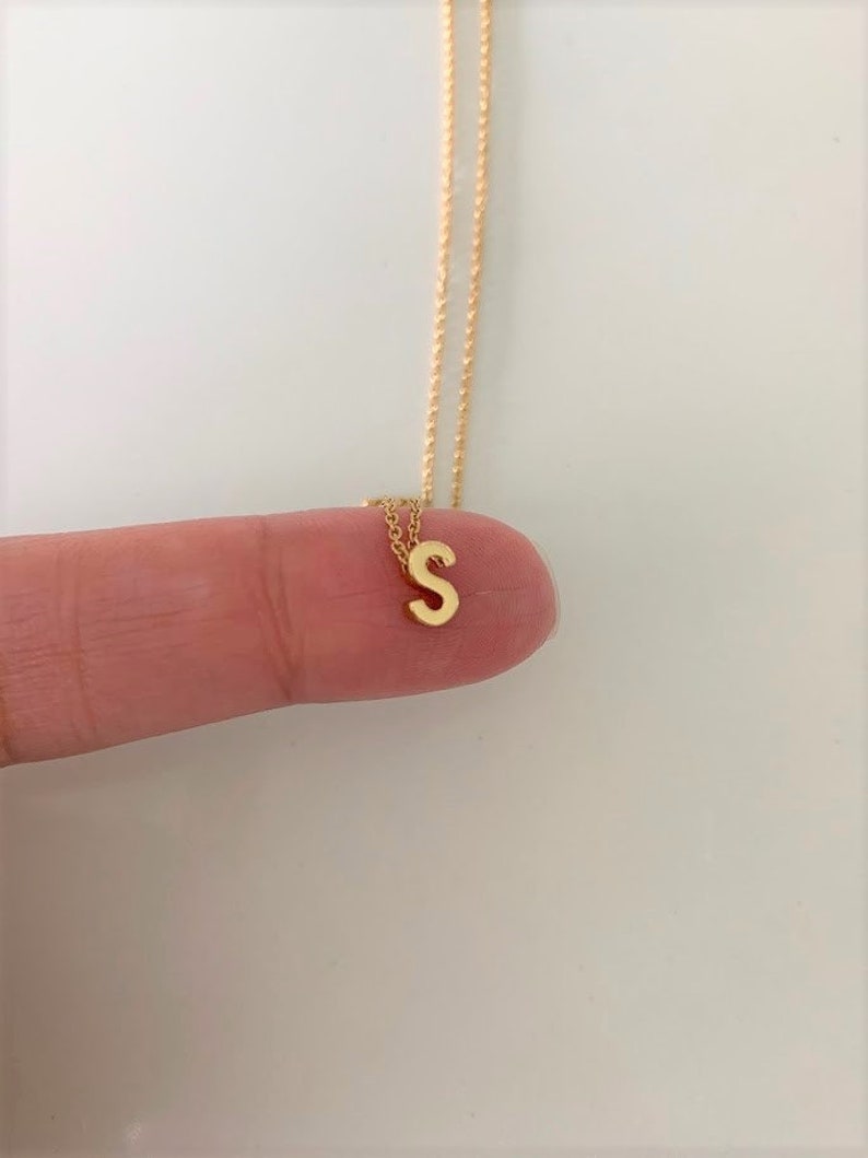 Dainty Initial Necklace Tiny Letter Necklace Initial - Etsy
