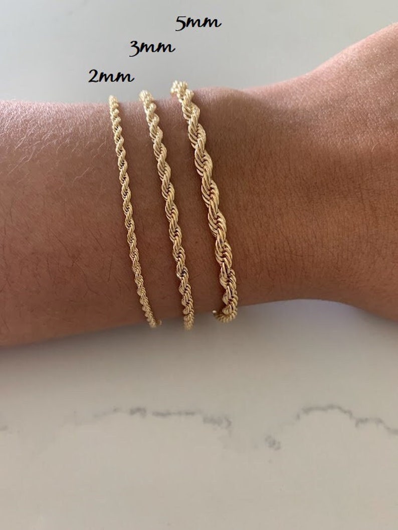 Rope Bracelet, Rope Bracelet, Rope Chain Bracelet, 18K Gold Filled Rope ...
