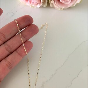14K Yellow, Gold Mirror Chain, Gold Chain, 1.7mm Twisted Diamond Cut ...