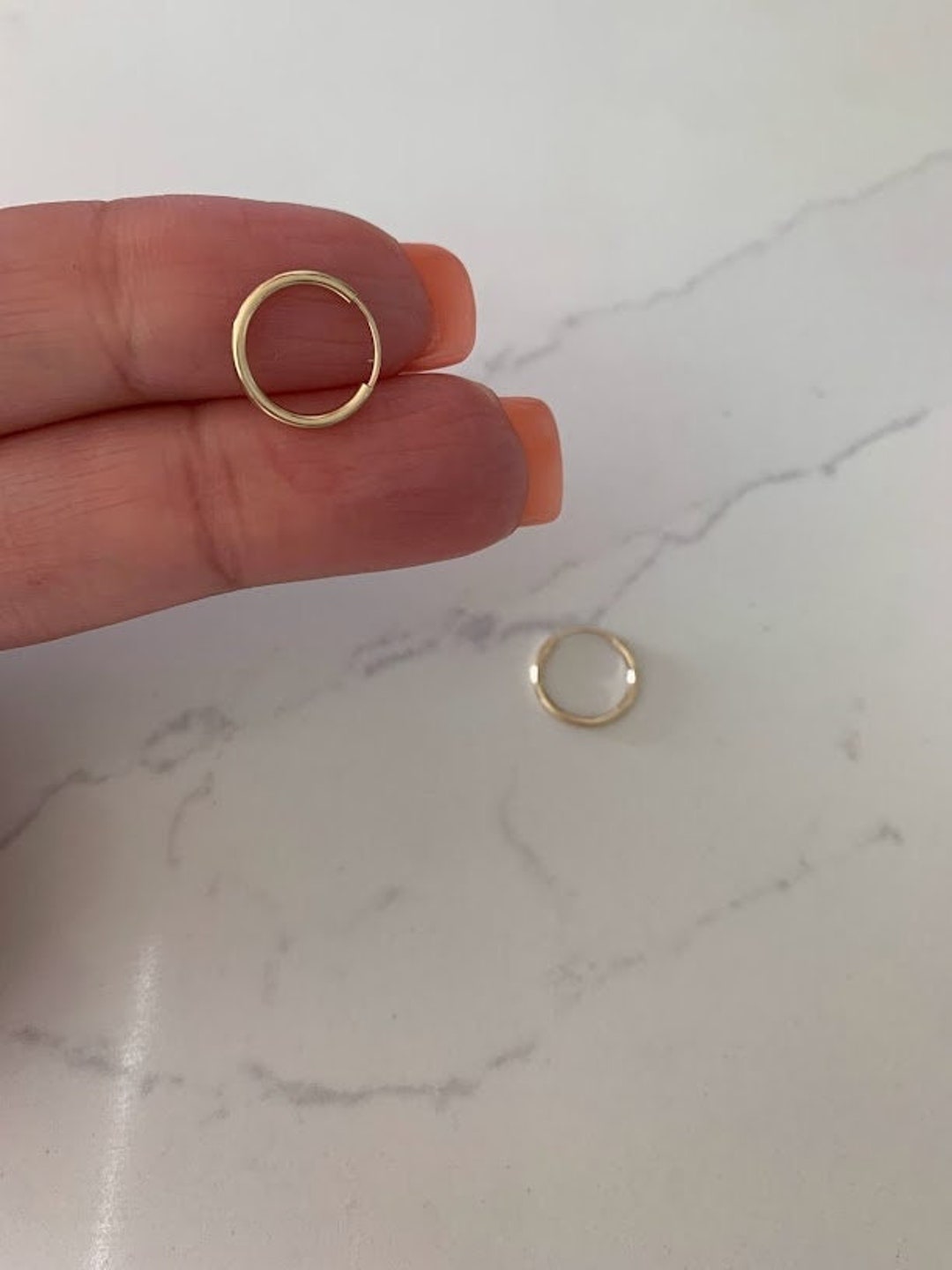 Thin Hoops in 14K Gold, Gold Hoops, Solid Gold Hoops, Gold Earrings ...