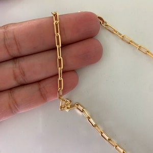 18K Gold Filled Paperclip Chain Necklace: Rectangle Oval Link - Etsy
