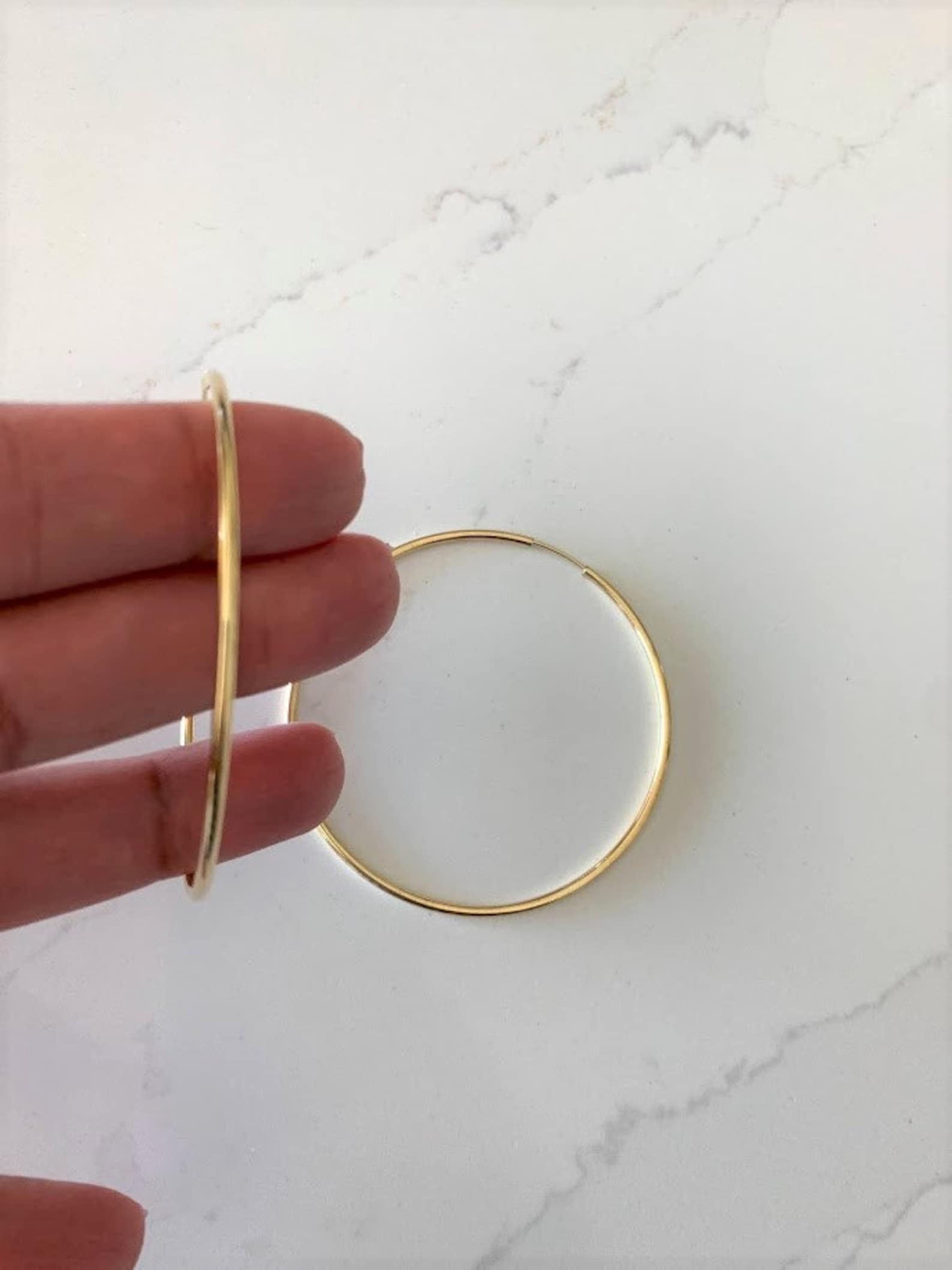 60MM Thin Hoops in 18K Gold Filled Gold Hoops Gold Filled - Etsy