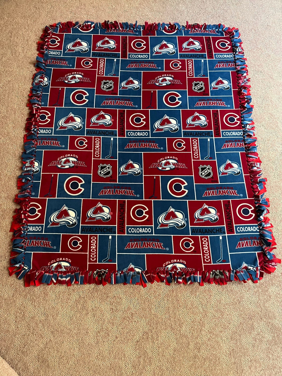 Colorado Avalanche Double-thick Fleece Bedspread/blanket/throw - 67"x57 ...