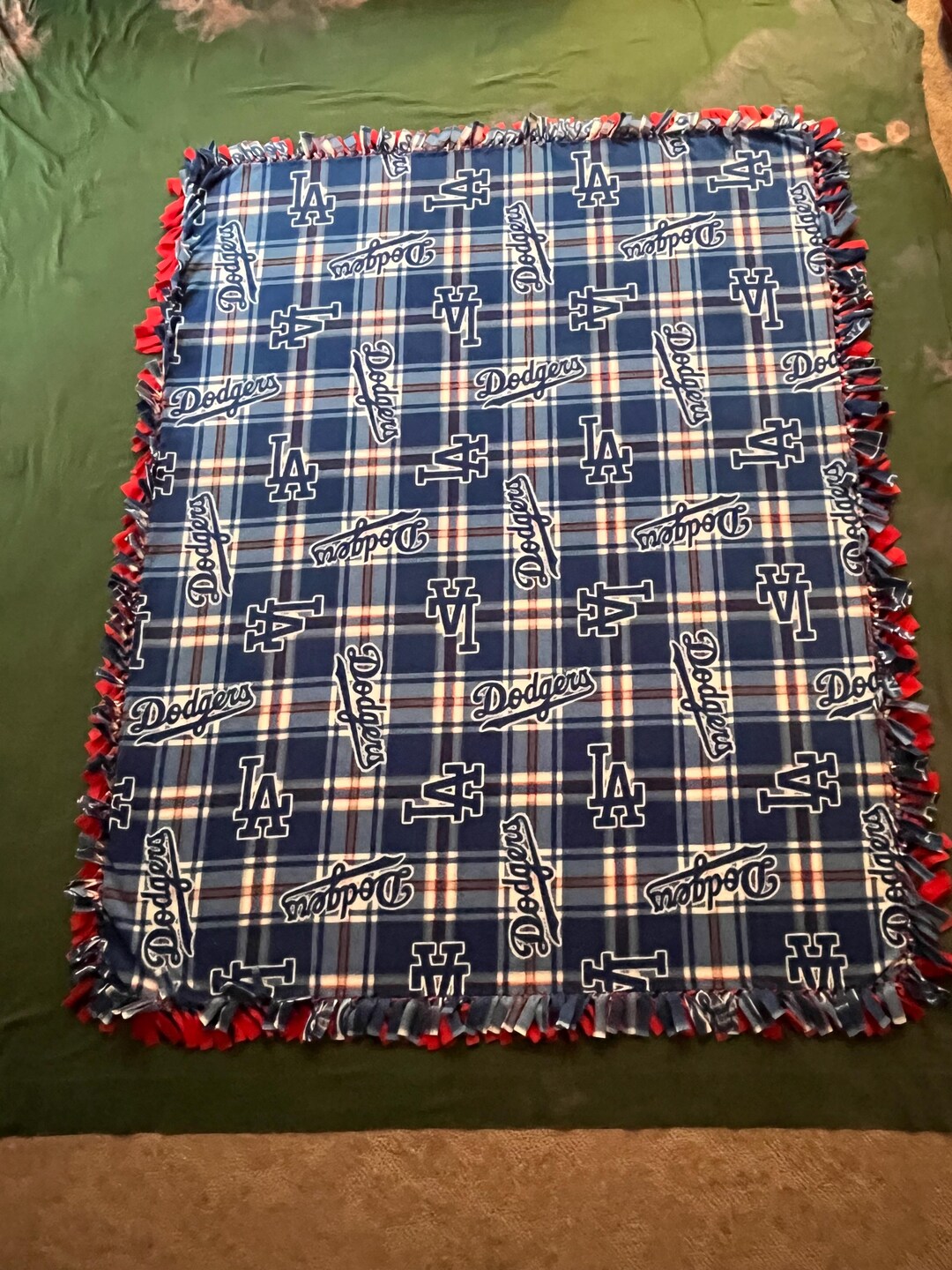 Los Angeles (LA) Dodgers Double-thick Fleece Bedspread/blanket/throw ...