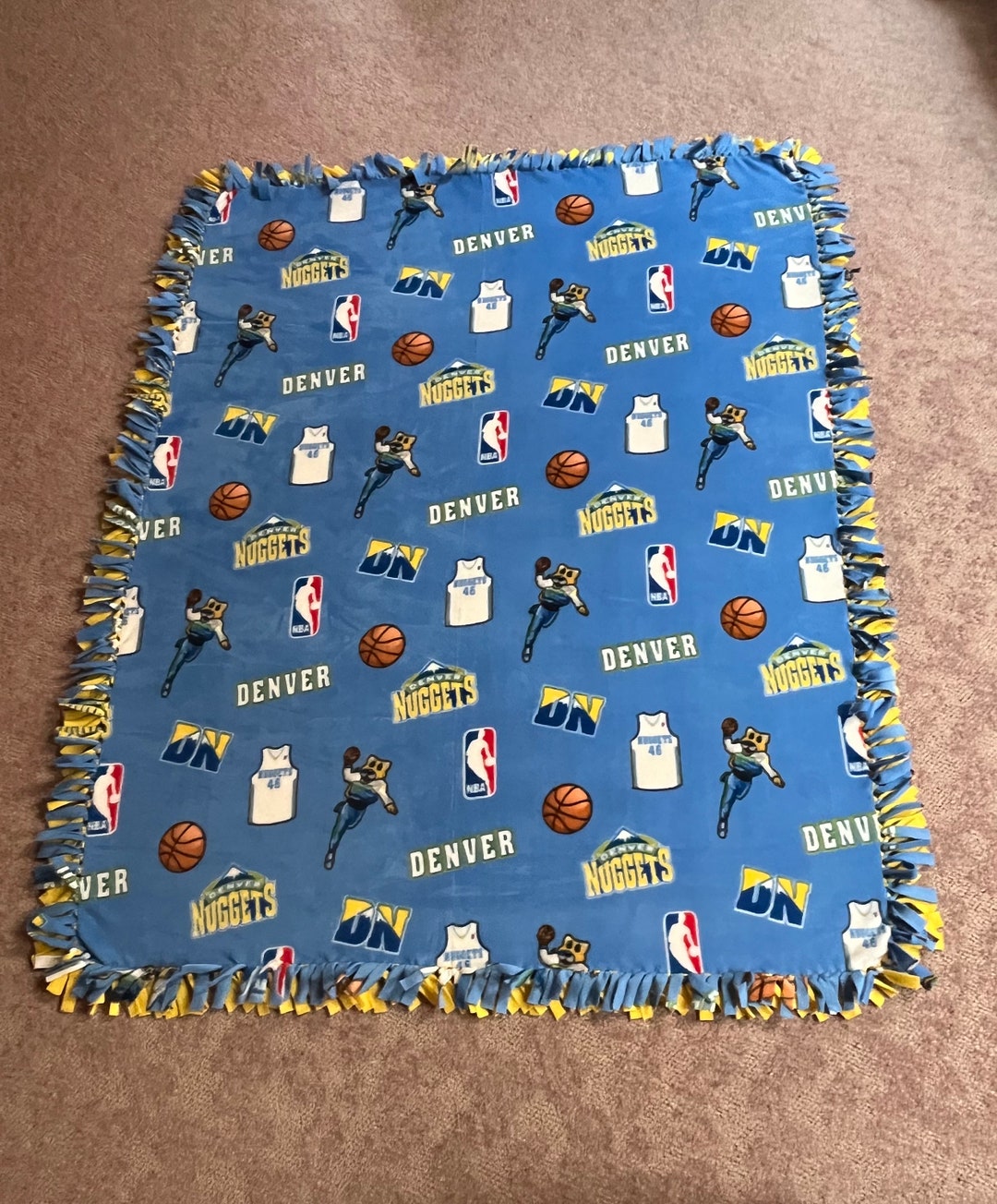NBA Denver Nuggets Double-thick Fleece Bedspread/blanket/throw - 67"x57 ...