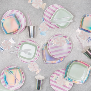 Candy Stripe Dinner Plates 8 Pk. - Etsy