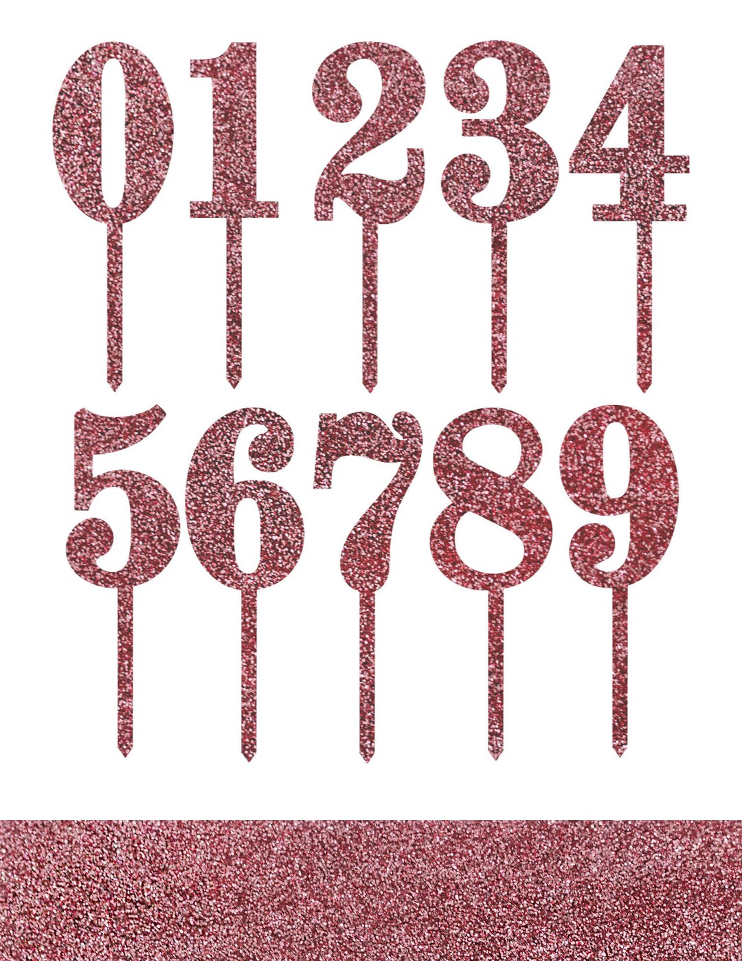 Acrylic Cake Topper Numbers Pink Glitter 1 Pk. - Etsy
